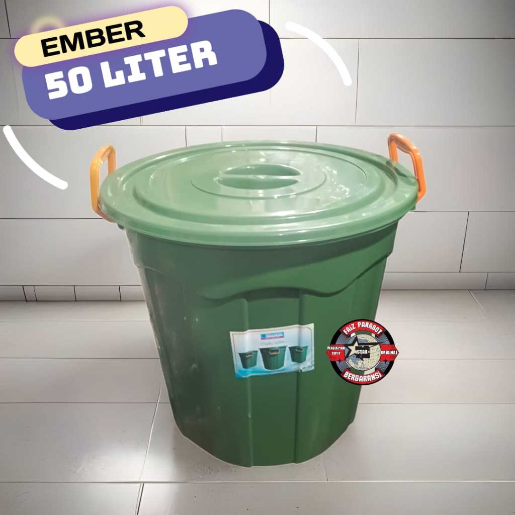 Jual EMBER AIR PLASTIK 50 LITER Ember Dengan Tutup 50 Liter Bola Dunia ...