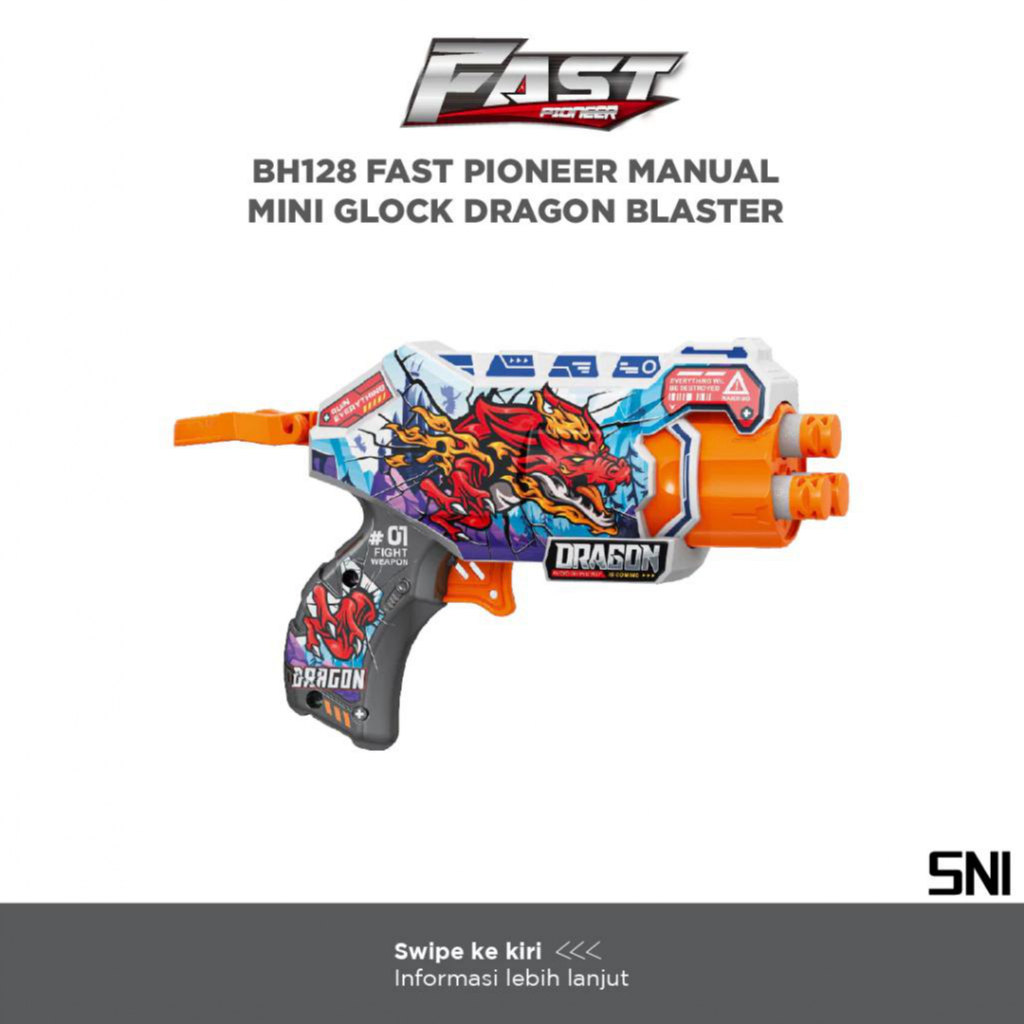 Jual FAST PIONEER - MANUAL MINI GLOCK DRAGON BLASTER / Pistol Mainan ...