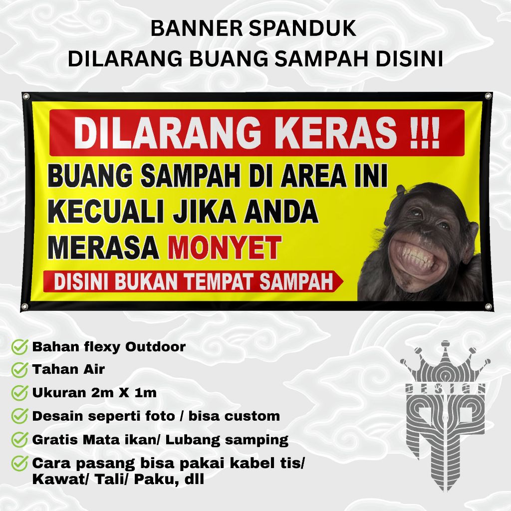 Jual BANNER SPANDUK BENER MMT DILARANG BUANG SAMPAH / SPANDUK LARANGAN ...