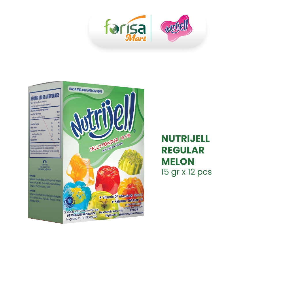 Jual Nutrijell Reguler Jelly Rasa Melon 15gr Box - 12 Sachet | Shopee ...