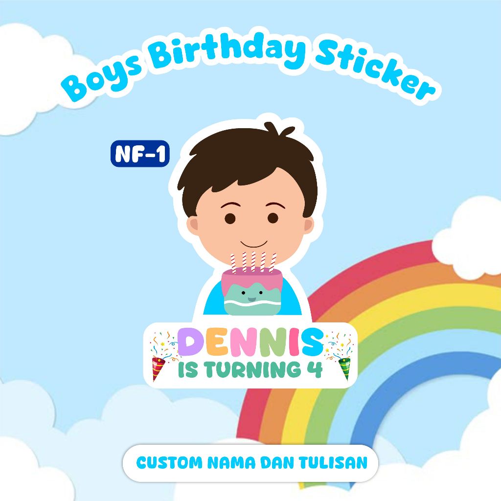 Jual (isi 40pcs) Stiker Ulang Tahun Sticker Ultah Anak Karakter Lucu ...