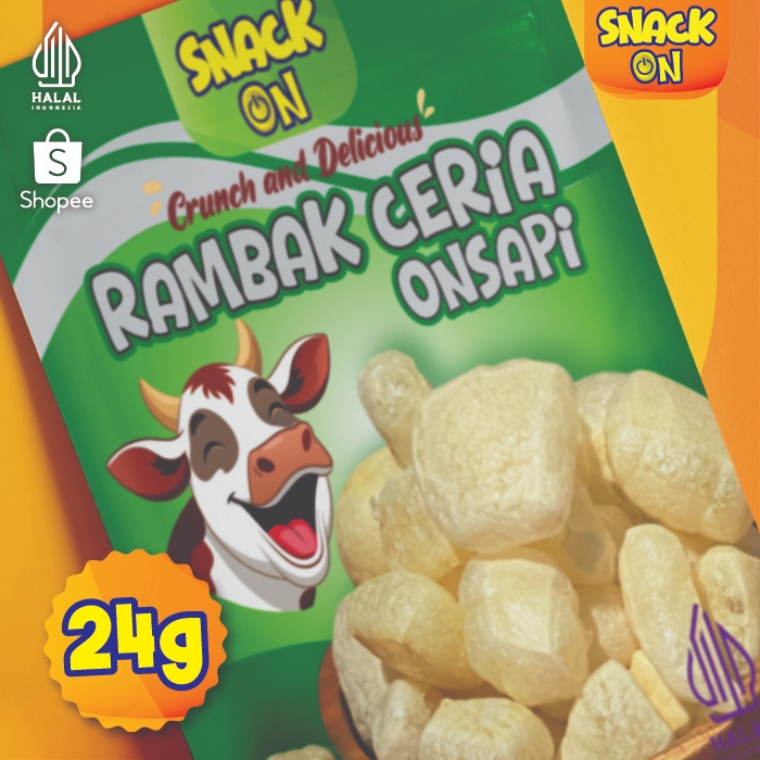 Jual Snack On Rambak Sapi Ceria Kerupuk Kulit Sapi Rambak 20gr | Shopee ...