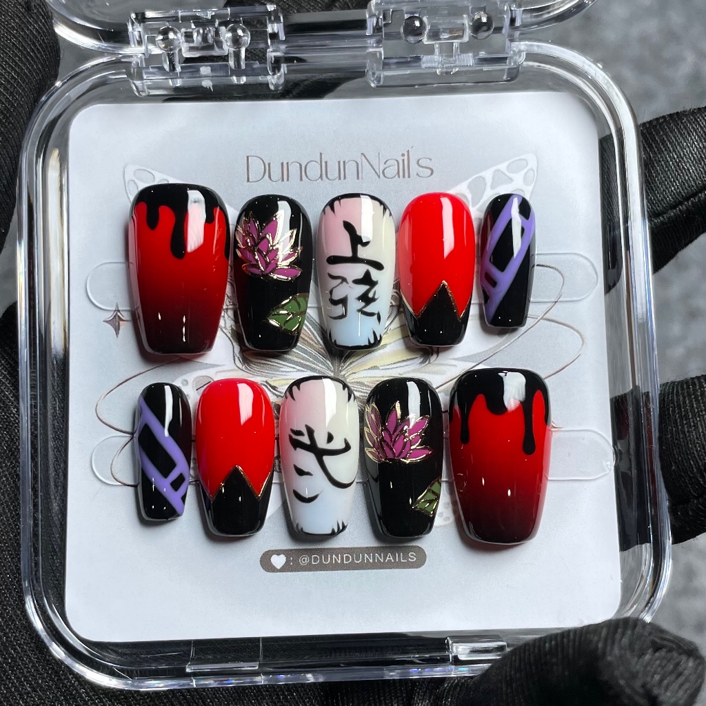 Jual SS90 Douma nails Demon slayer | red blood Demon artDouma demon ...