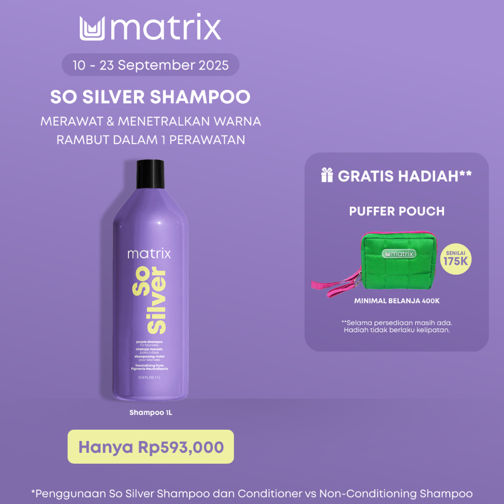 Jual [NEW LAUNCH] Matrix So Silver Purple Shampoo 1000ml for Bleached ...