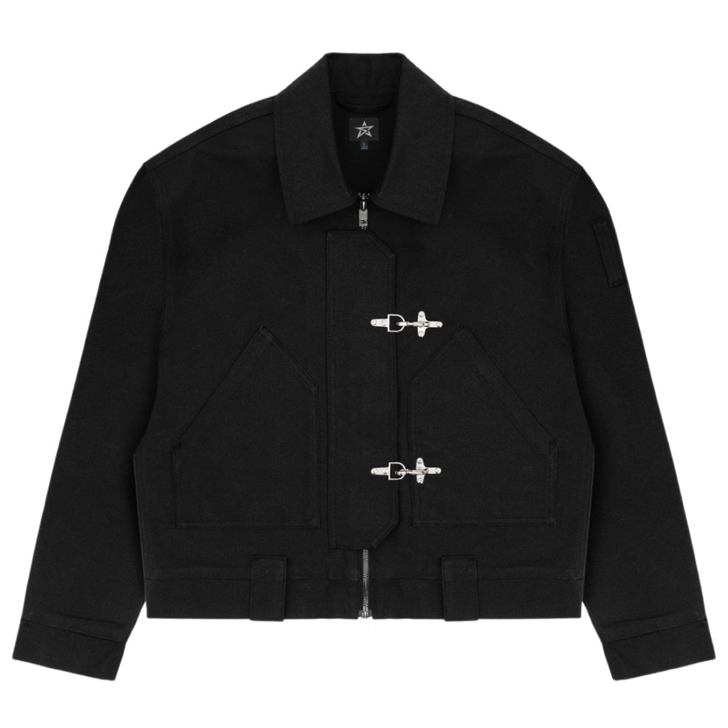 Jual Sai - Fireman Clasps Style Work Jackets Denim Boxy Outer Jacket ...