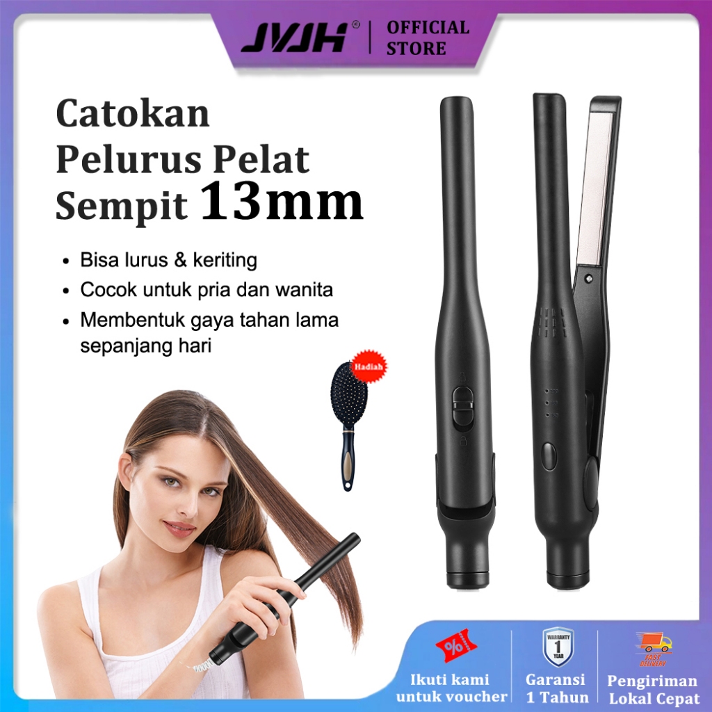 Jual JVJH Alat Catok Rambut Pria dan Wanita 2 in 1 Pelurus Rambut ...