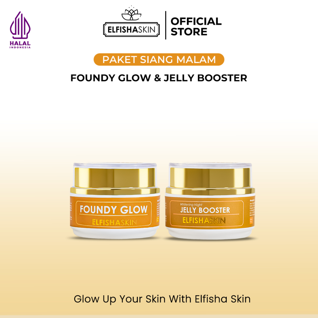 Jual ELFISHASKIN Paket Foundy Glow dan Whitening Night Jelly Booster ...