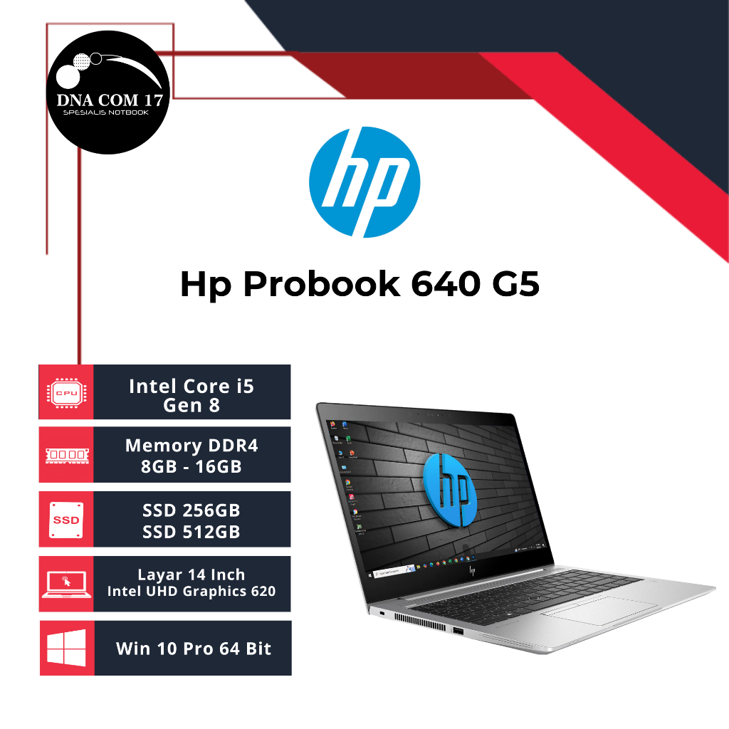 Jual HP PROBOOK 640 G5 i5 Gen 8 | Ram 8GB / SSD 256GB | SSD 256GB ...