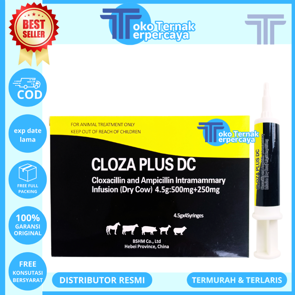 Jual CLOZA PLUS DC 1 PCS - Obat Anti Mastitis Ternak Sapi Kambing Domba ...