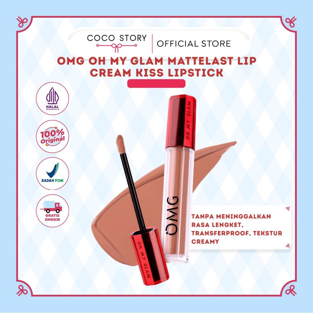 Jual OMG Oh My Glam Mattelast Lip Cream Kiss Lipstick Tahan Lama Warna ...