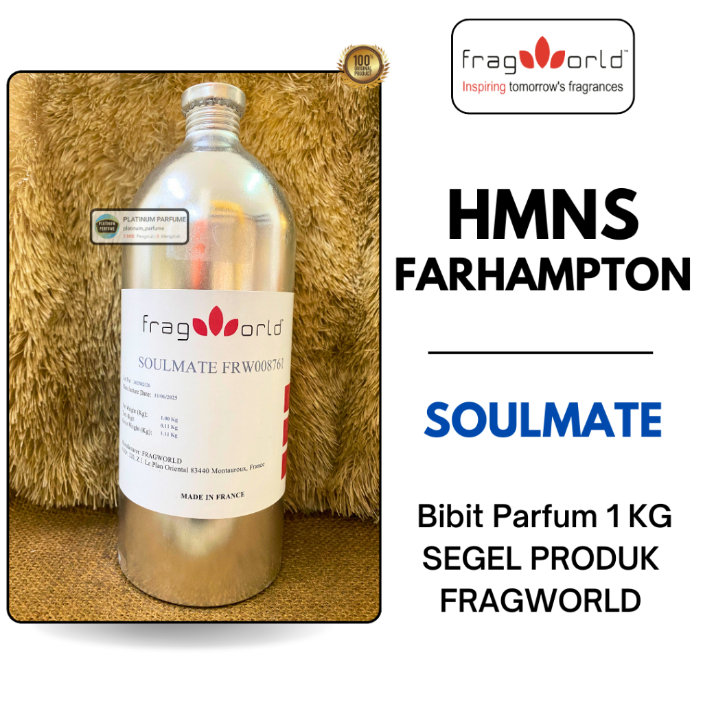 Jual Bibit Parfum SOULMATE ( HMNS FARHAMPTON ) 1 KG SEGEL Alumunium ...