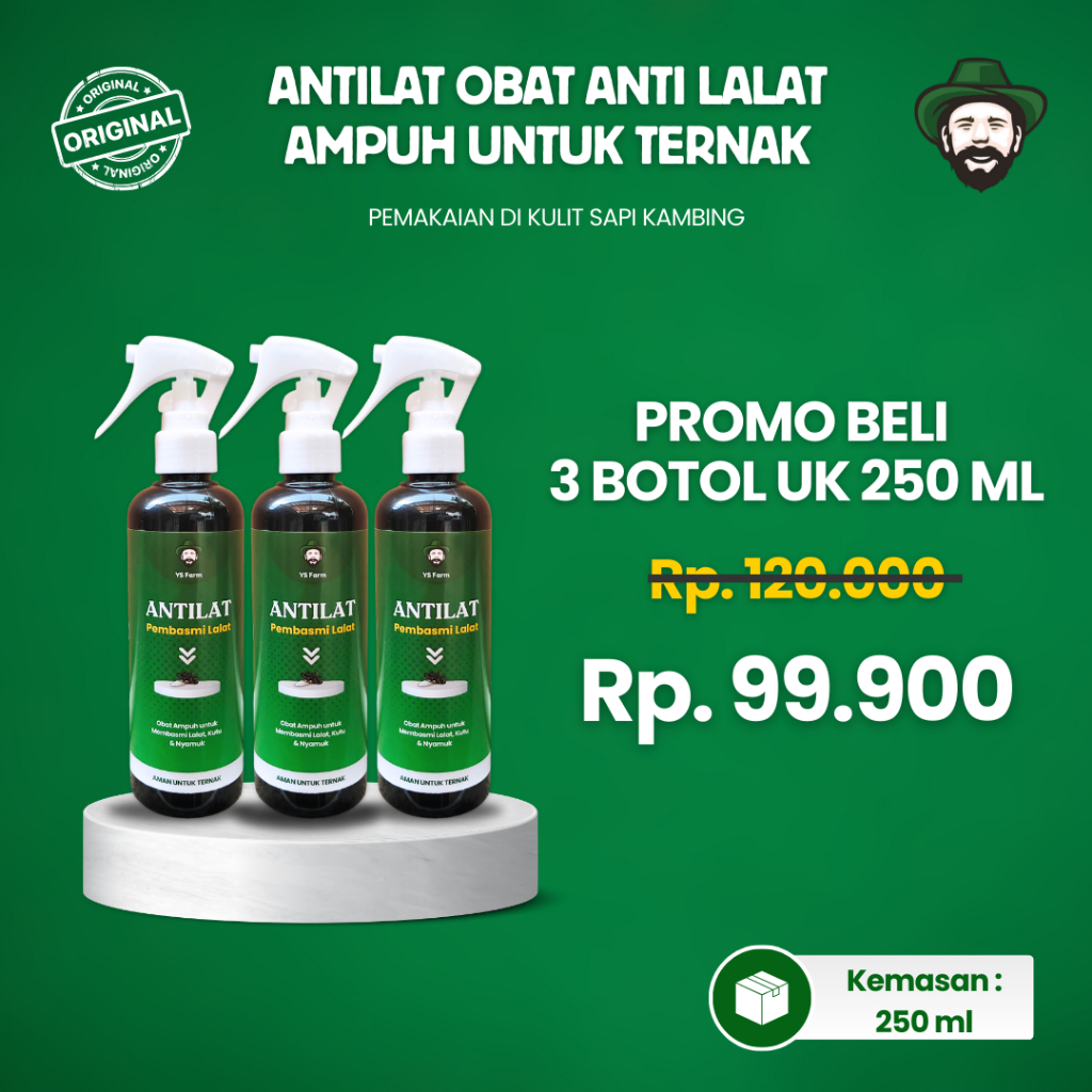 Jual PROMO 3 BOTOL ANTILAT Obat Lalat untuk Sapi Kambing Pembasmi Lalat ...