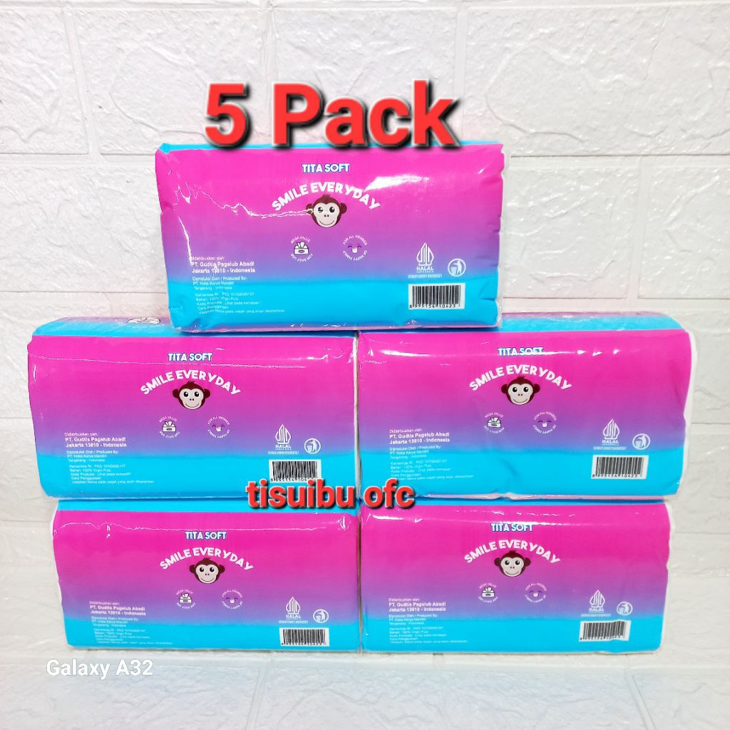 Jual tissue tita soft isi 360 helai 2ply [ 5 pack] tisu murah tita ...