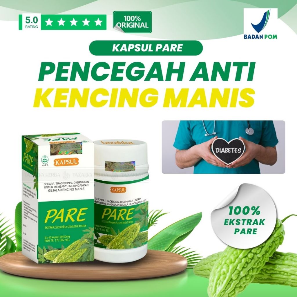 Jual Herbal Pahit Kapsul Pare Tazakka untuk Mengatasi Diabetes Kencing ...