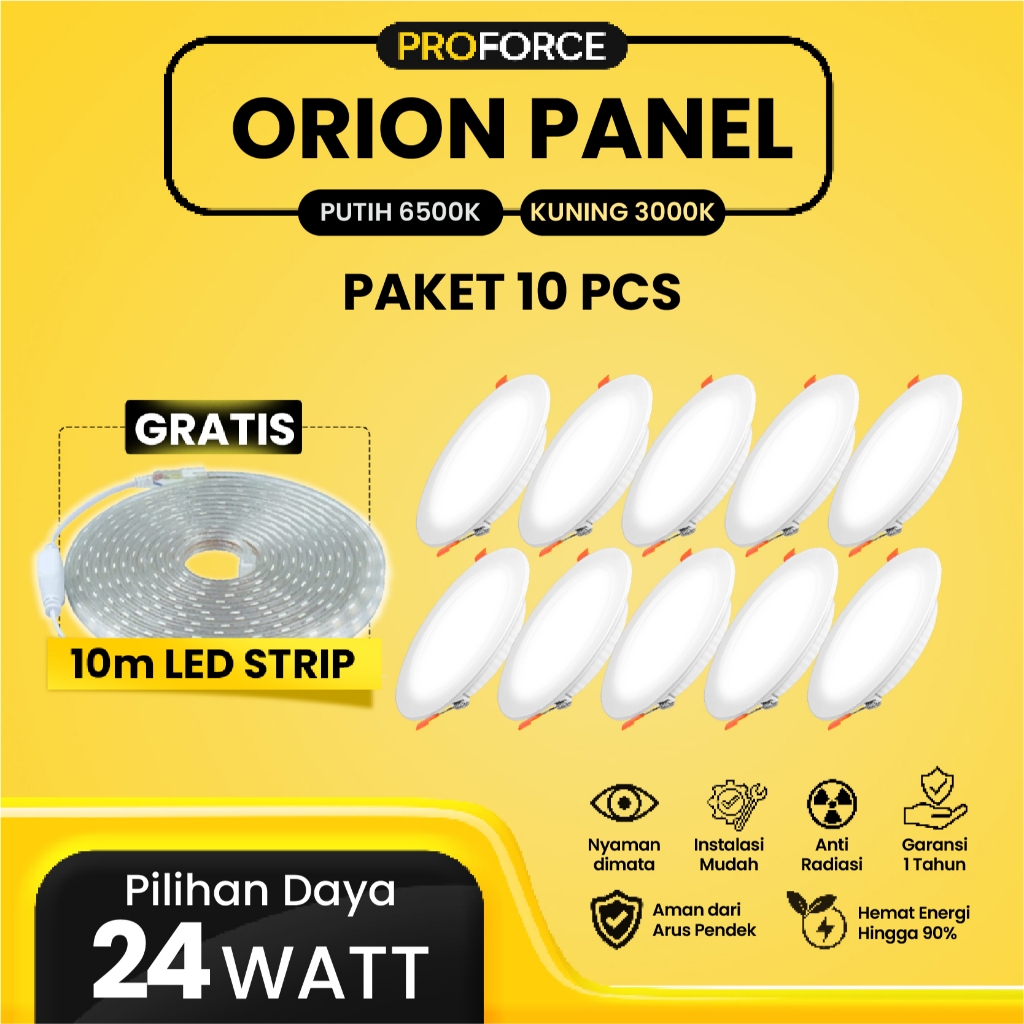 Jual Proforce Indonesia Lampu Downlight Panel LED Plafon Bulat 24 Watt 6 Inch 1920 Lumen paket ...
