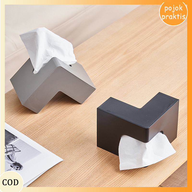 Jual Kotak Tisu Estetik Bentuk L Unik Warna Hitam Putih Cokelat ...
