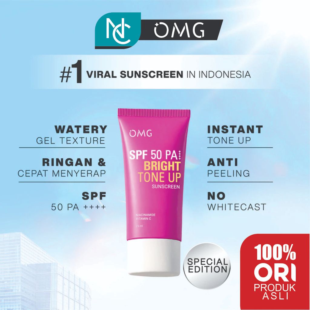 Jual OMG Oh My Glow Bright Booster UV Barrier Sunscreen SPF 50 PA ...