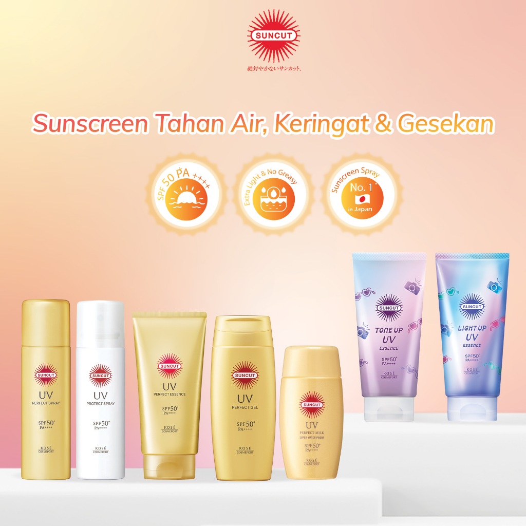 Jual KOSE SUNCUT UV Sunscreen SPF50+ PA++++ (Perfect Gel/Milk/Essence ...