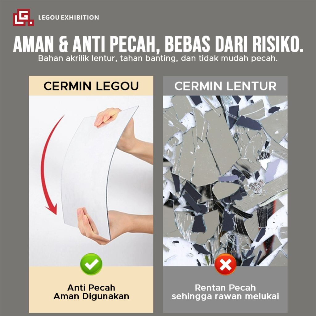 Jual Cermin Tempel Abstrak Aesthetic Tebal Anti Pecah – Termurah ...
