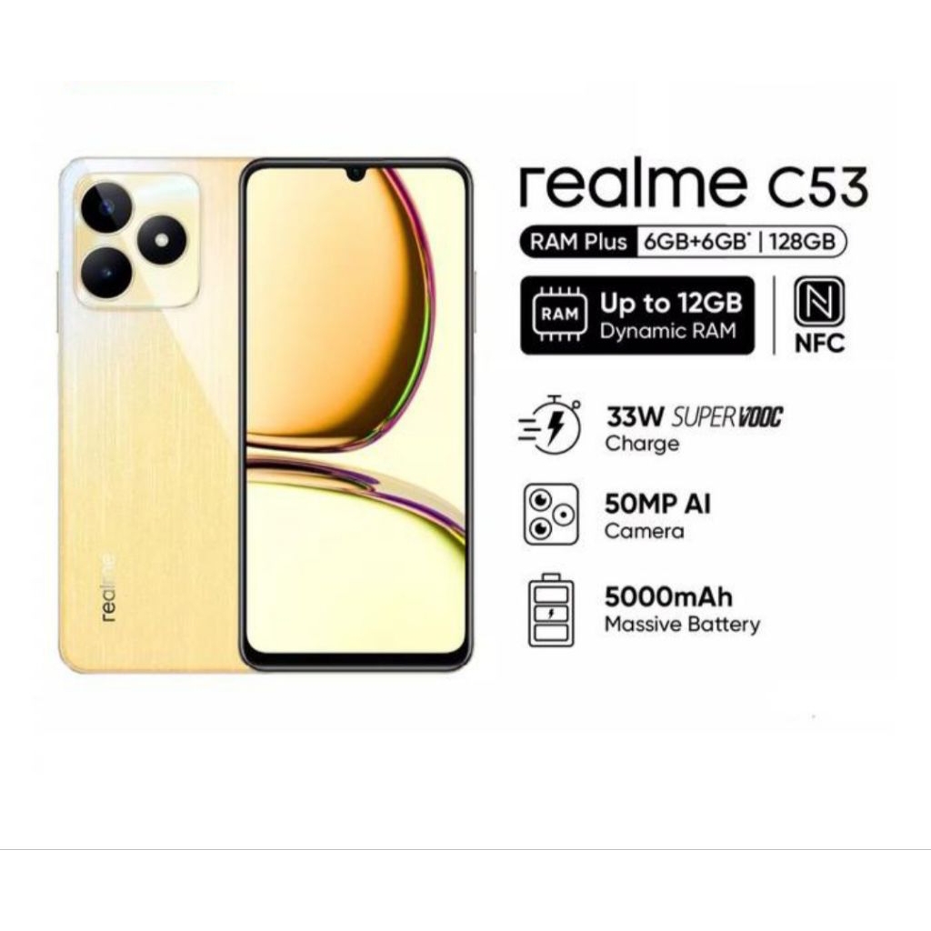 Jual HP REALME C53 NFC 6/128GB - RELMI C 53 RAM 6GB ROM 128GB GARANSI ...