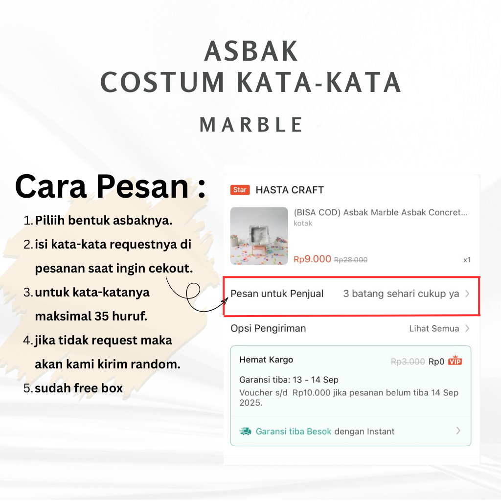 Jual Marble Asbak bisa custom kata-kata, untuk kado hadiah aesthetic ...