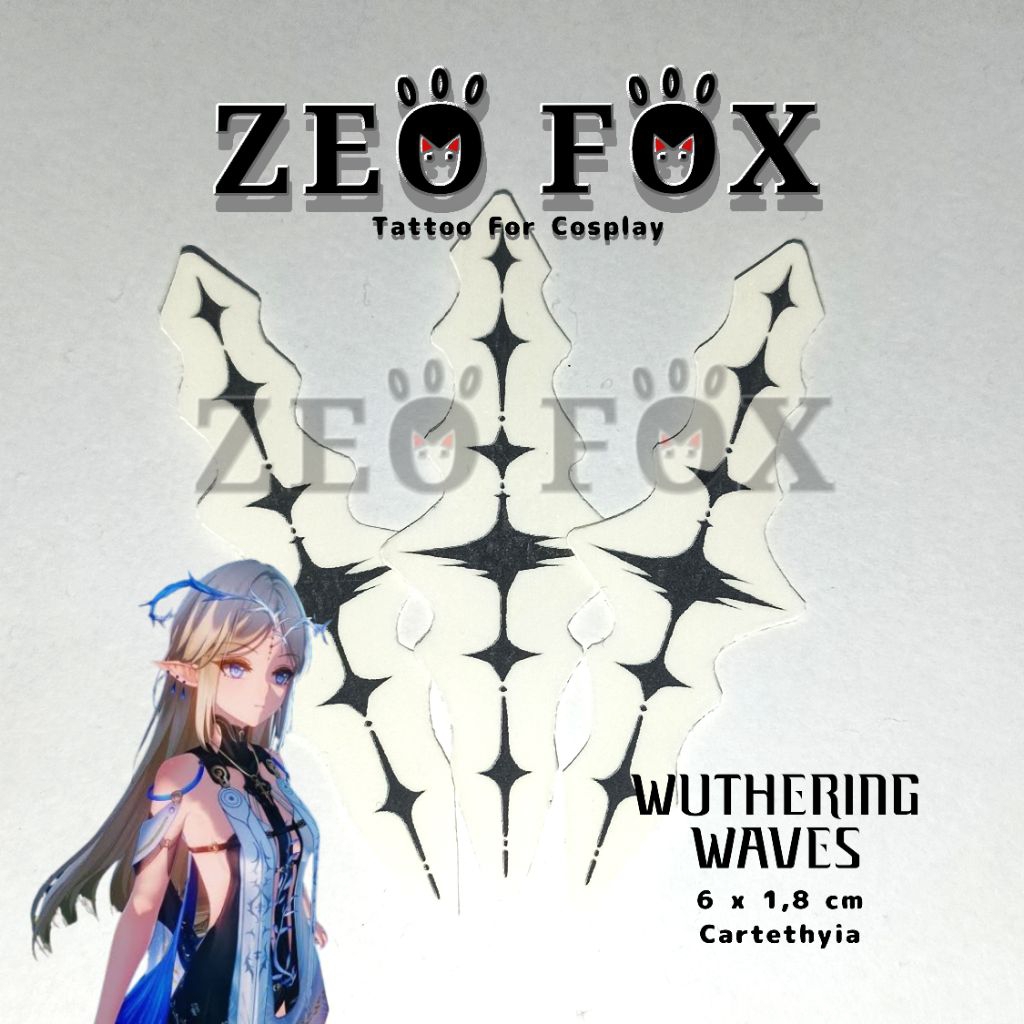 Jual [NEW Size] Cartethyia Tattoo Wuthering Waves Cosplay / Wuwa per ...
