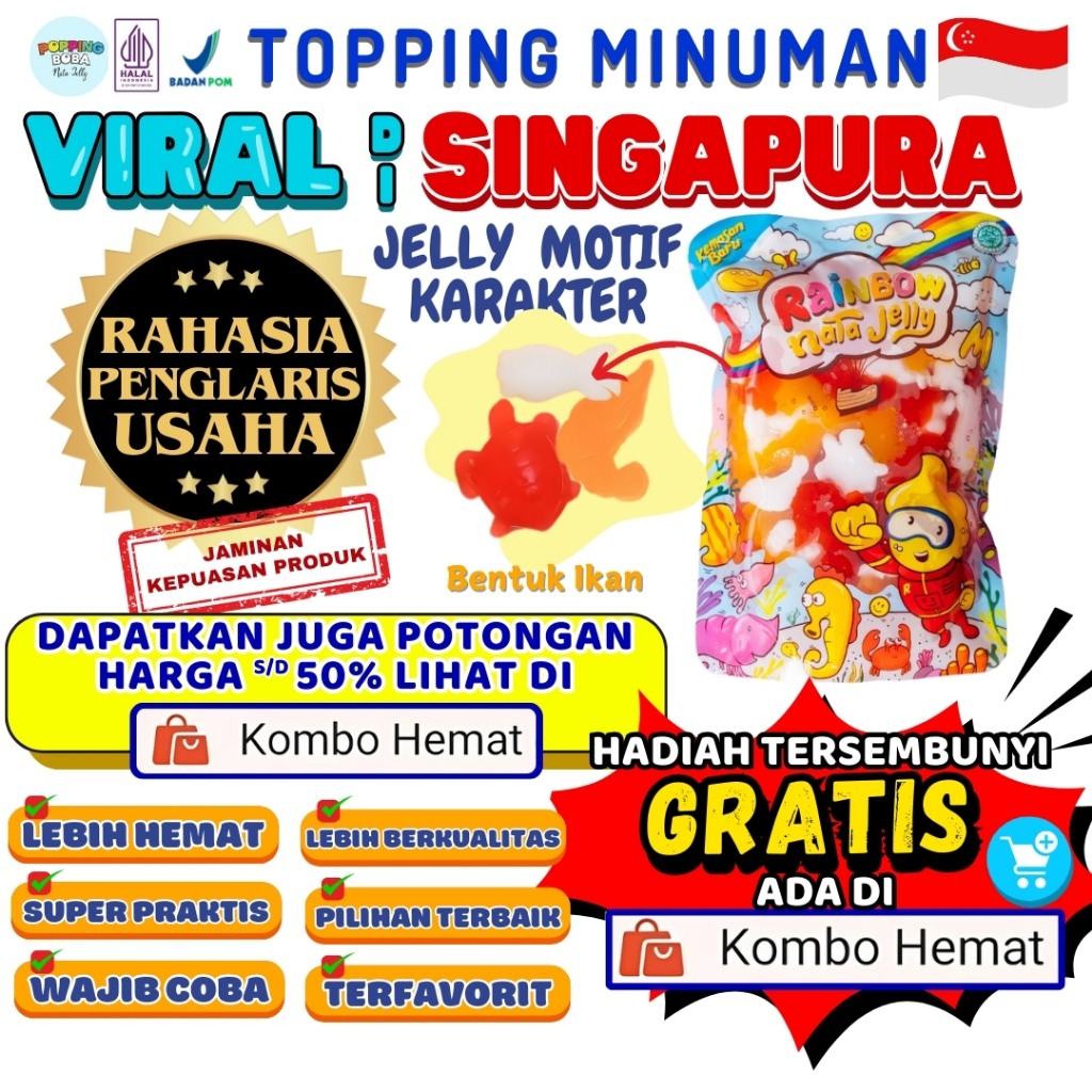 Jual Jelly Motif Karakter Topping Minuman - Jelly Bentuk Ikan Cocok ...