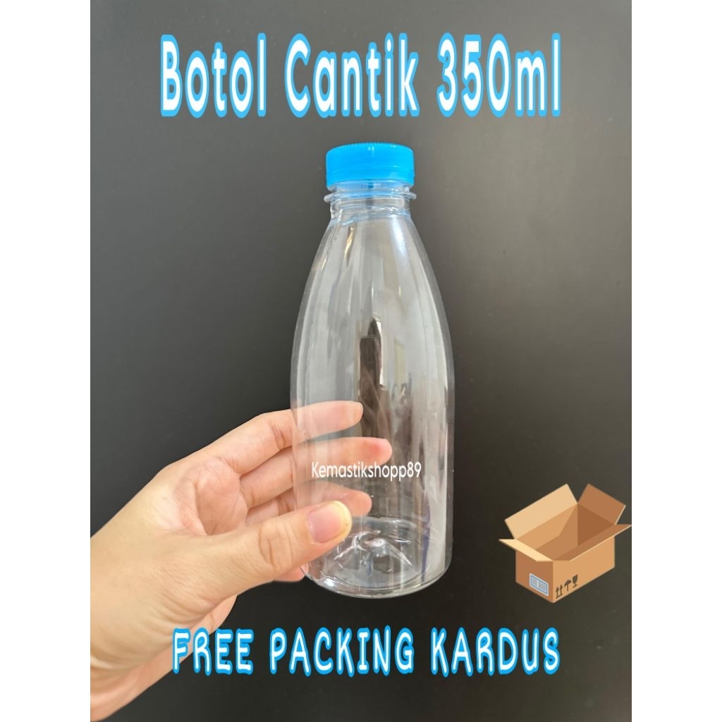 Jual (Isi 100 Pcs) Botol Plastik Cantik 350ml (Free Packing Dus ...