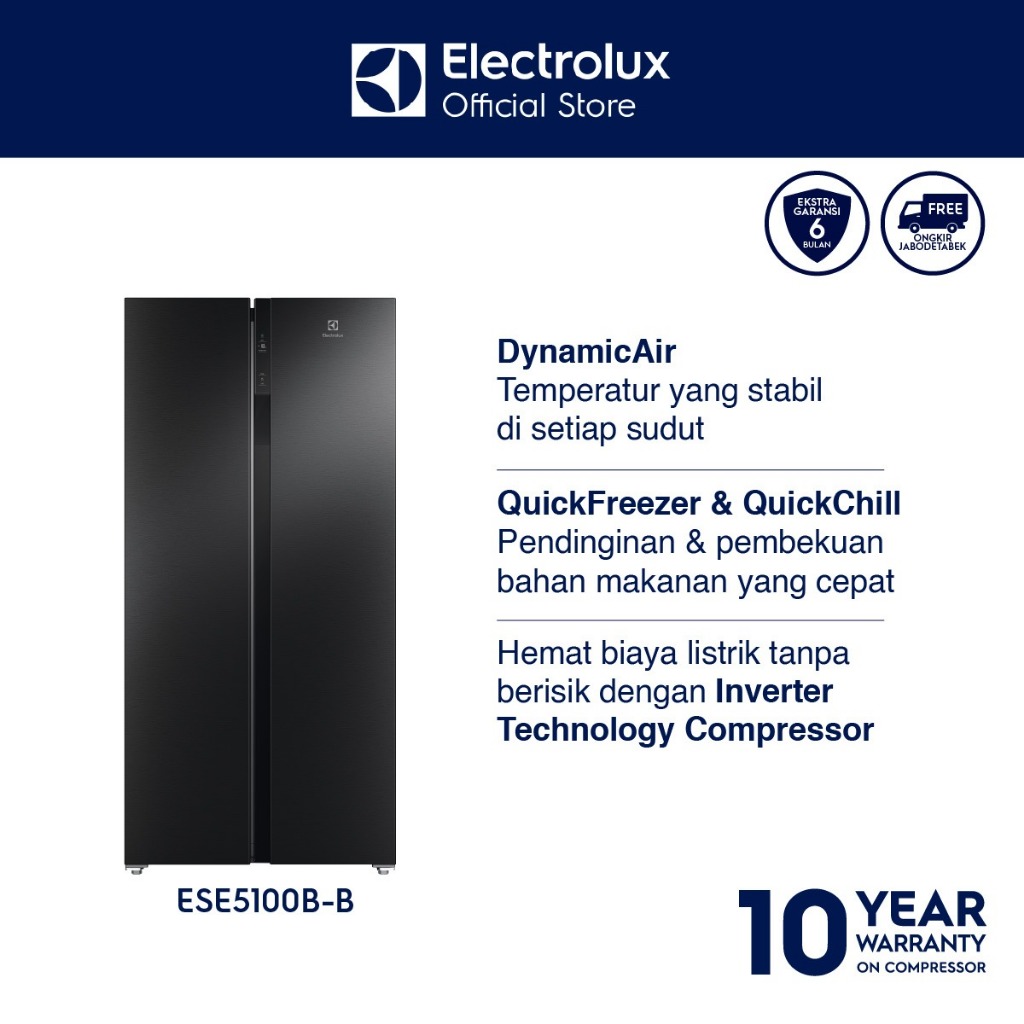 Jual Electrolux Kulkas Side by Side 505 Liter - No Frost - Inverter ...