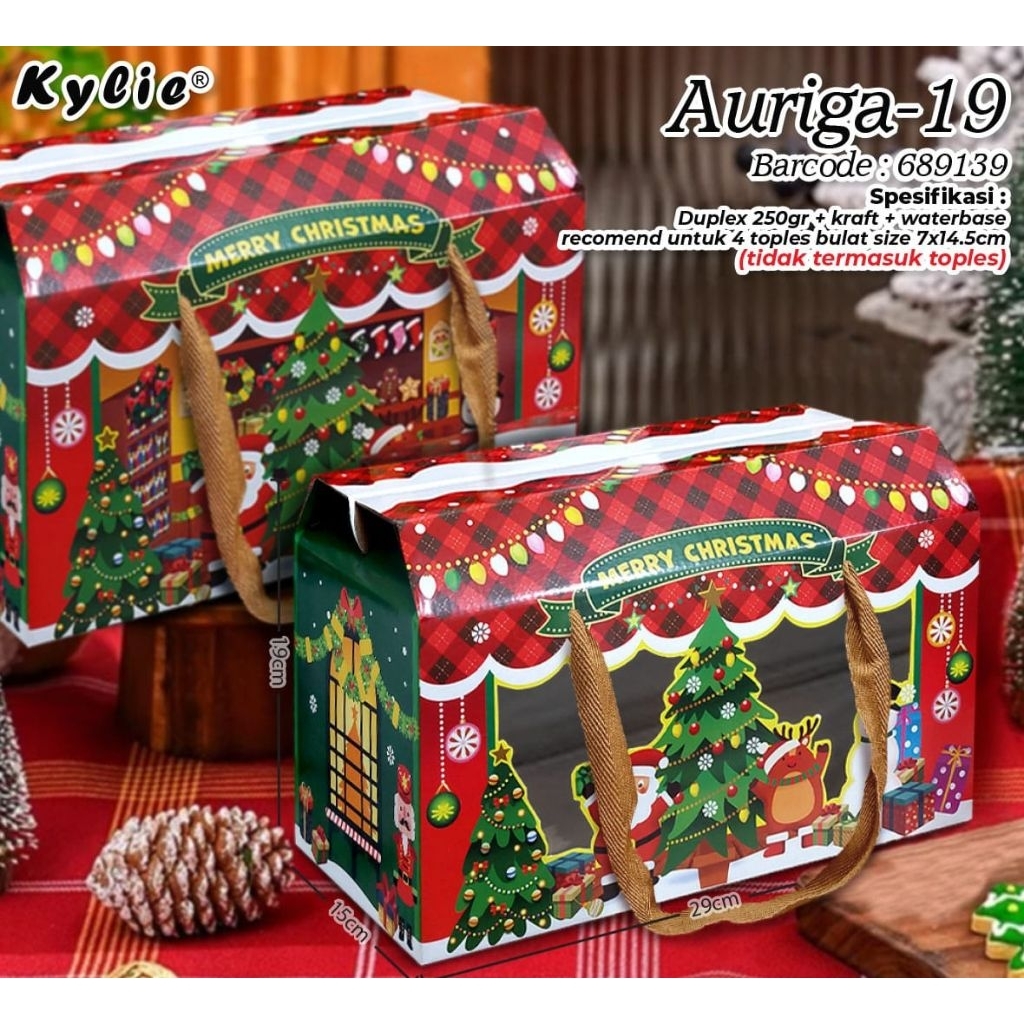 Jual Uriga Christmas Box Natal 4 Toples 500gr Box Kue Kering Natal Box ...