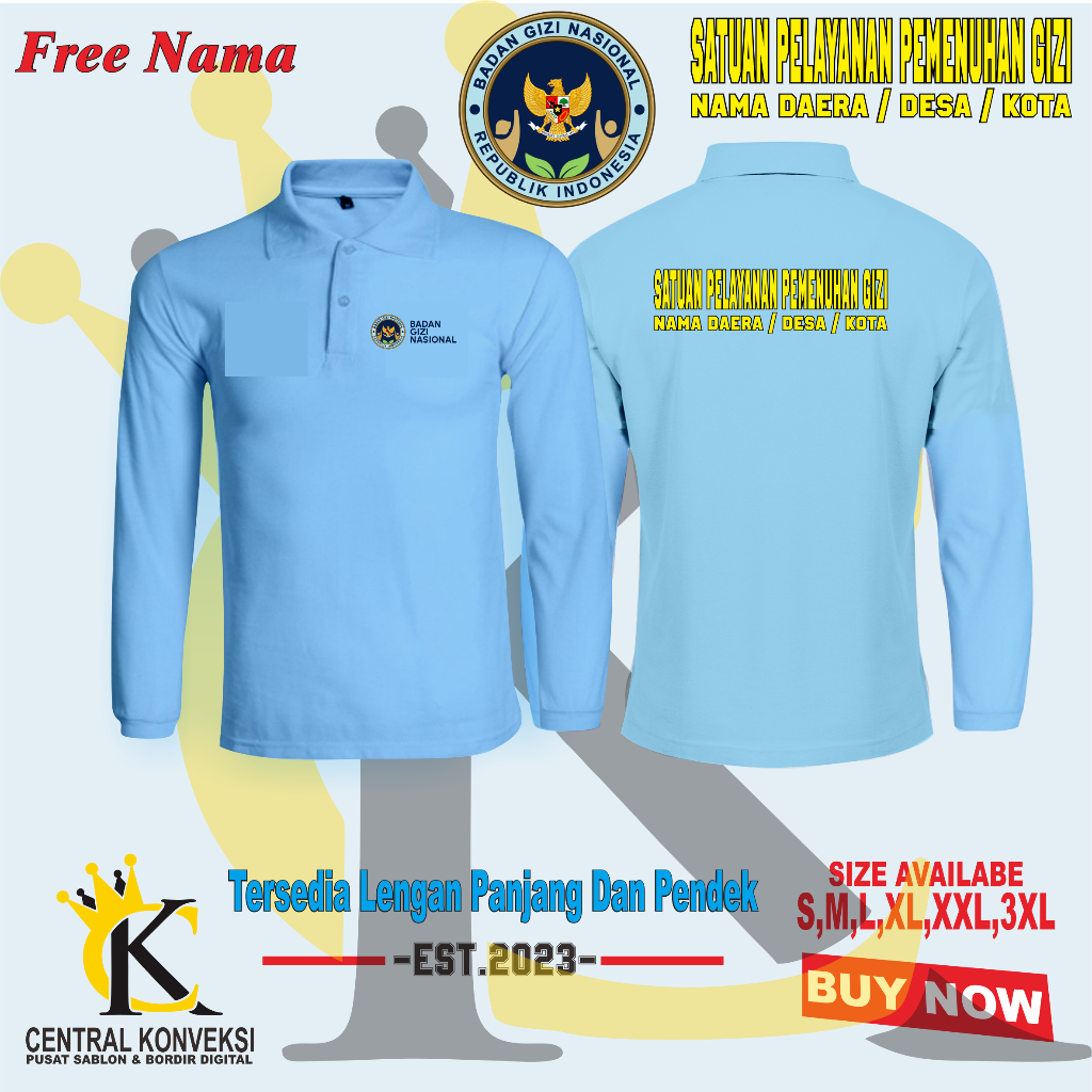 Jual KAOS BERKERAH SPPG - BAJU BERKERAH SPPG - POLO BADAN GIZI NASIONAL ...