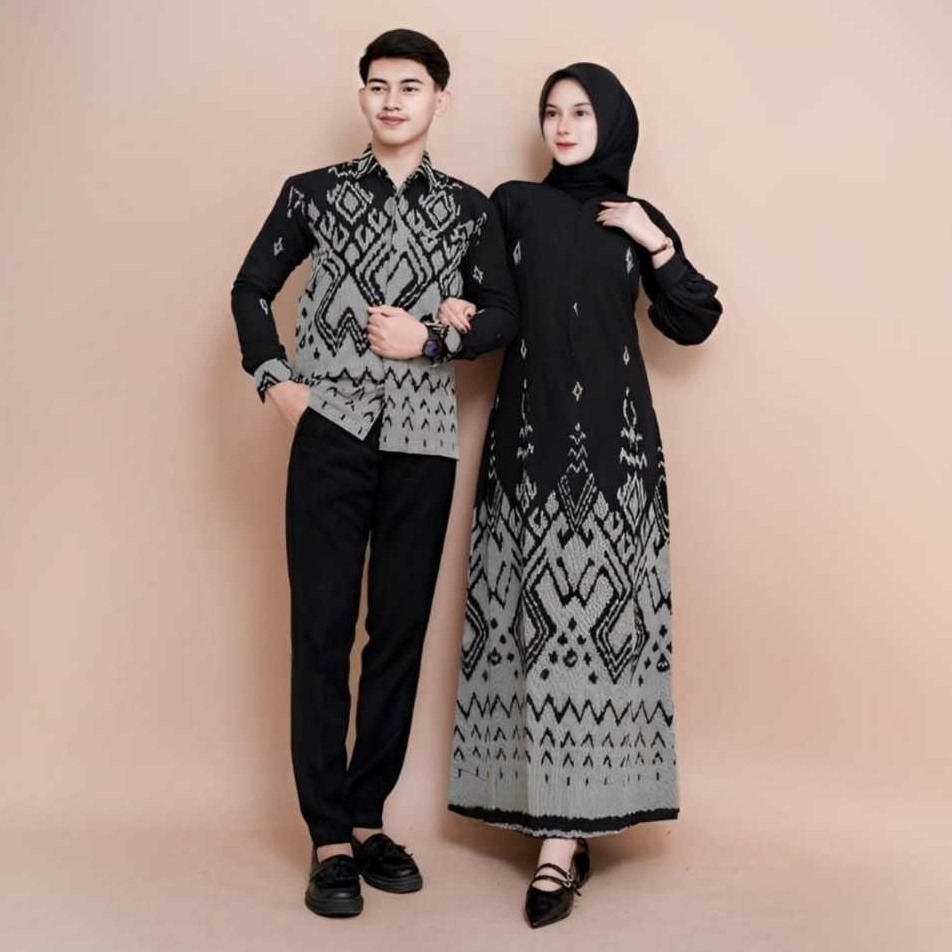 Jual Sarimbit Tenun Elegan Rahayu A1 Hitam Baju Kondangan Couple Baju ...