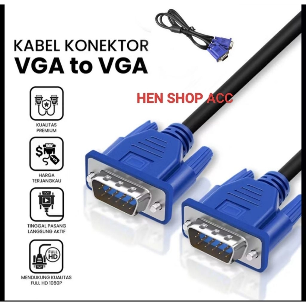 Jual KABEL VGA TO VGA PANJANG 1.5 meter | Shopee Indonesia