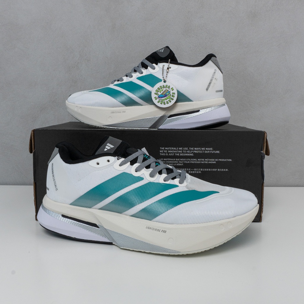 Jual Sepatu Pria Running Adizero Boston 13 White Pure Teal | Shopee ...