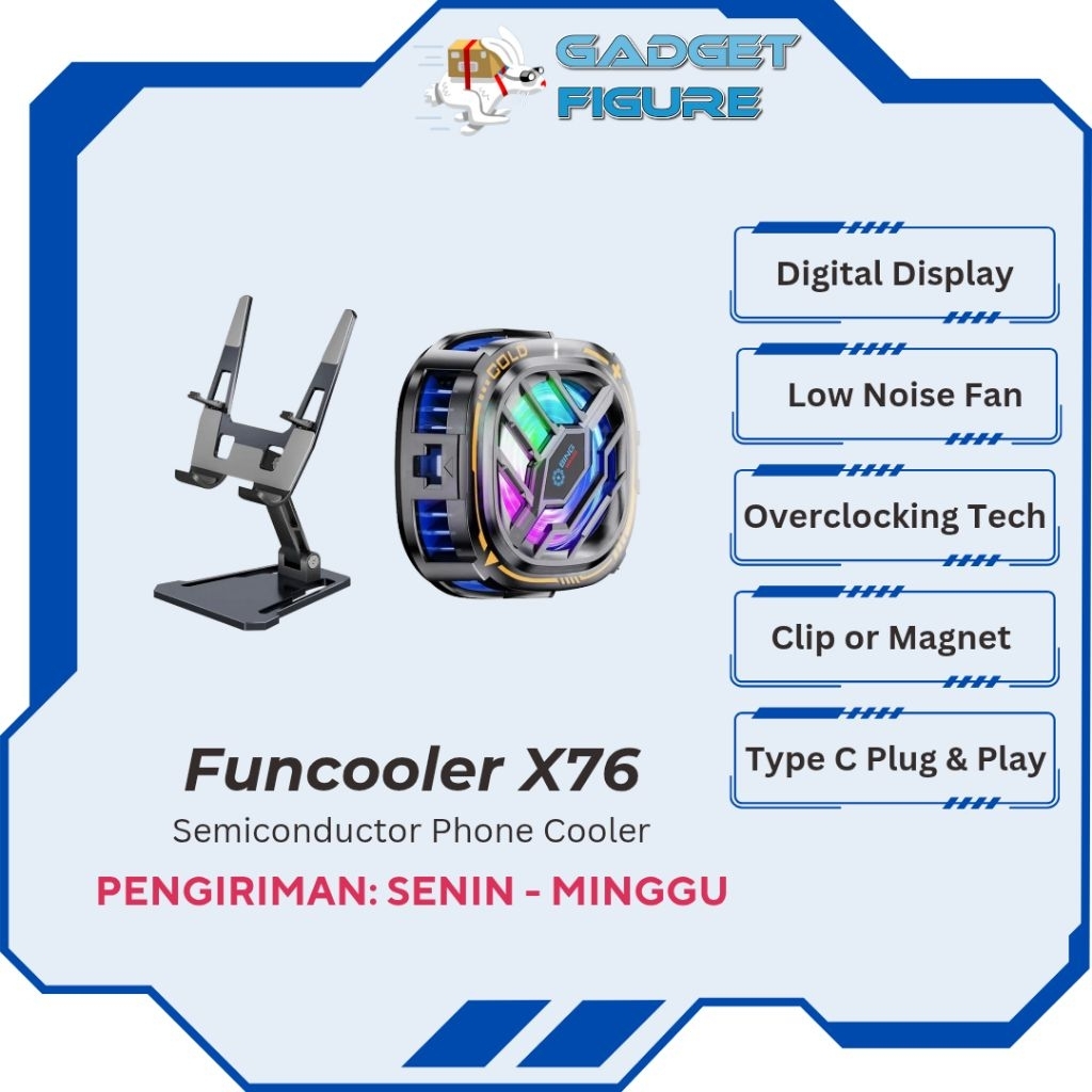 Jual FunCooler X76 Fan Cooler Semiconductor Phone Radiator Cooling Fan ...