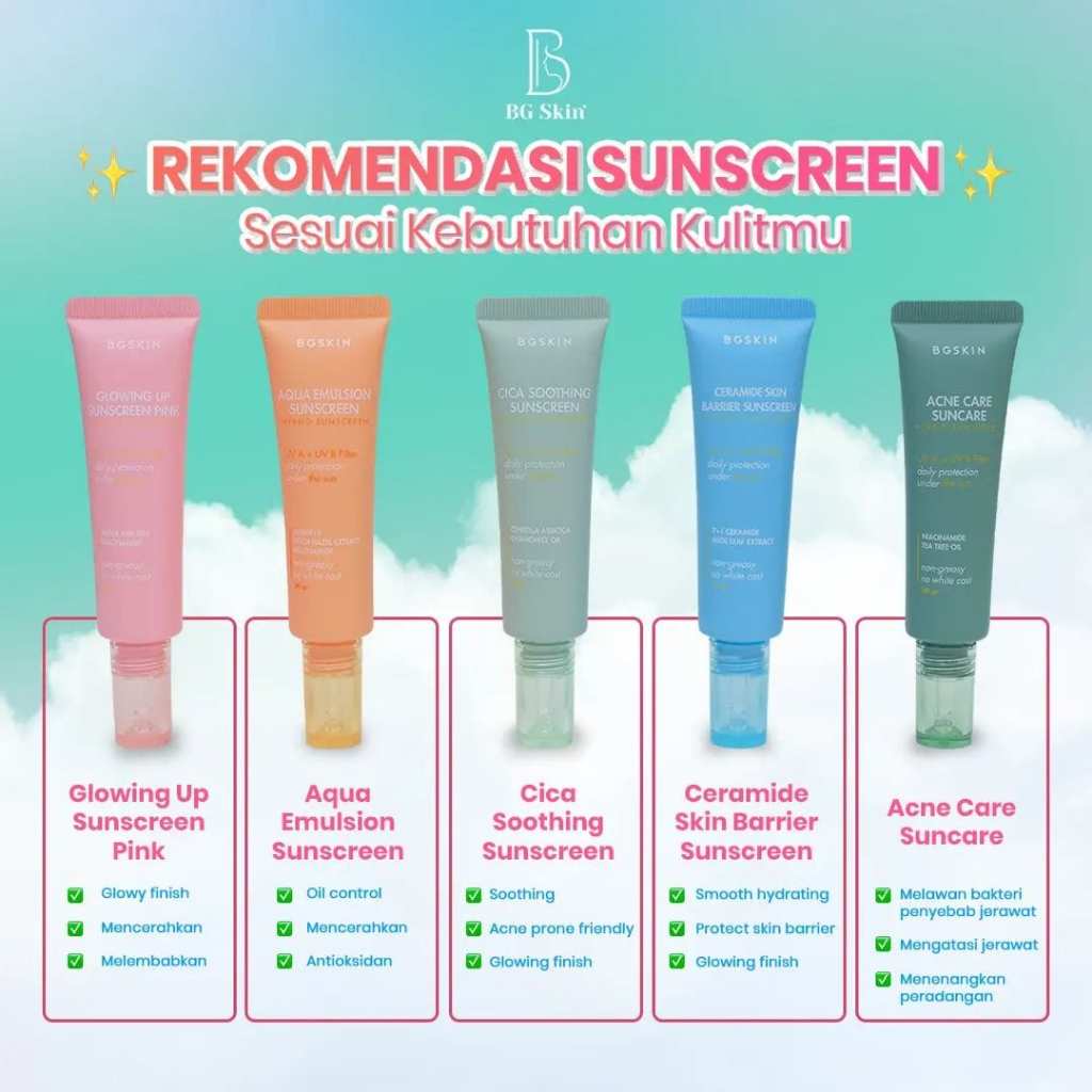 Jual BGSKIN Sunscreen – Varian Sunscreem BG Skin BPOM Skincare ...