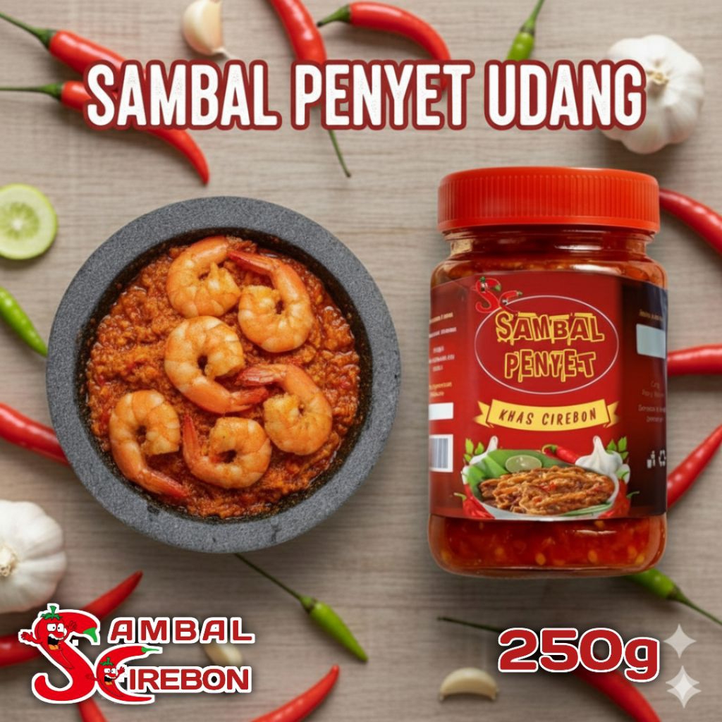 Jual SAMBAL PENYET UDANG dibuat dari cabai pilihan, bumbu rempah khas ...