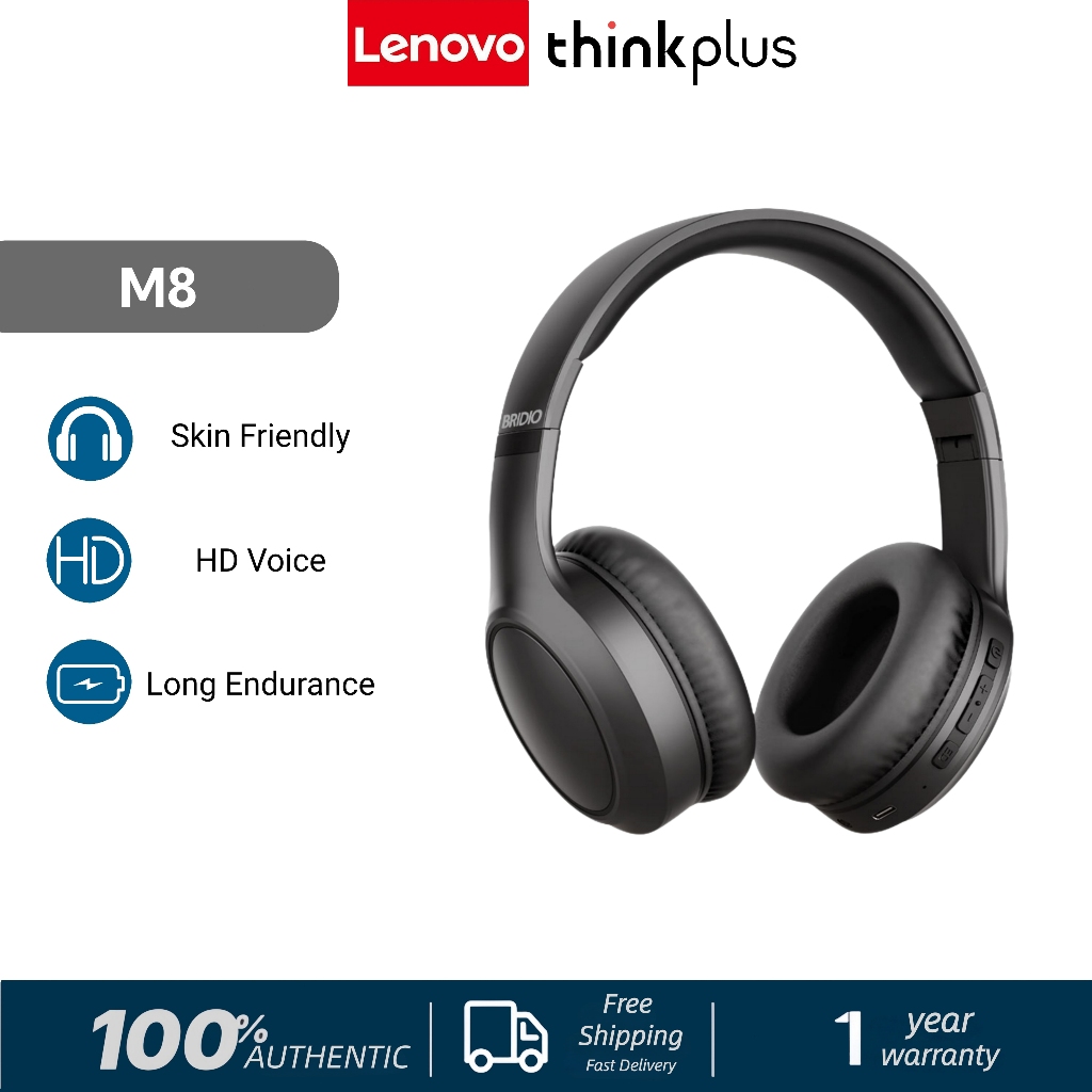 Jual Lenovo x Bridio M8 Headphones Bluetooth 5.4 Dual HiFi Stereo With ...