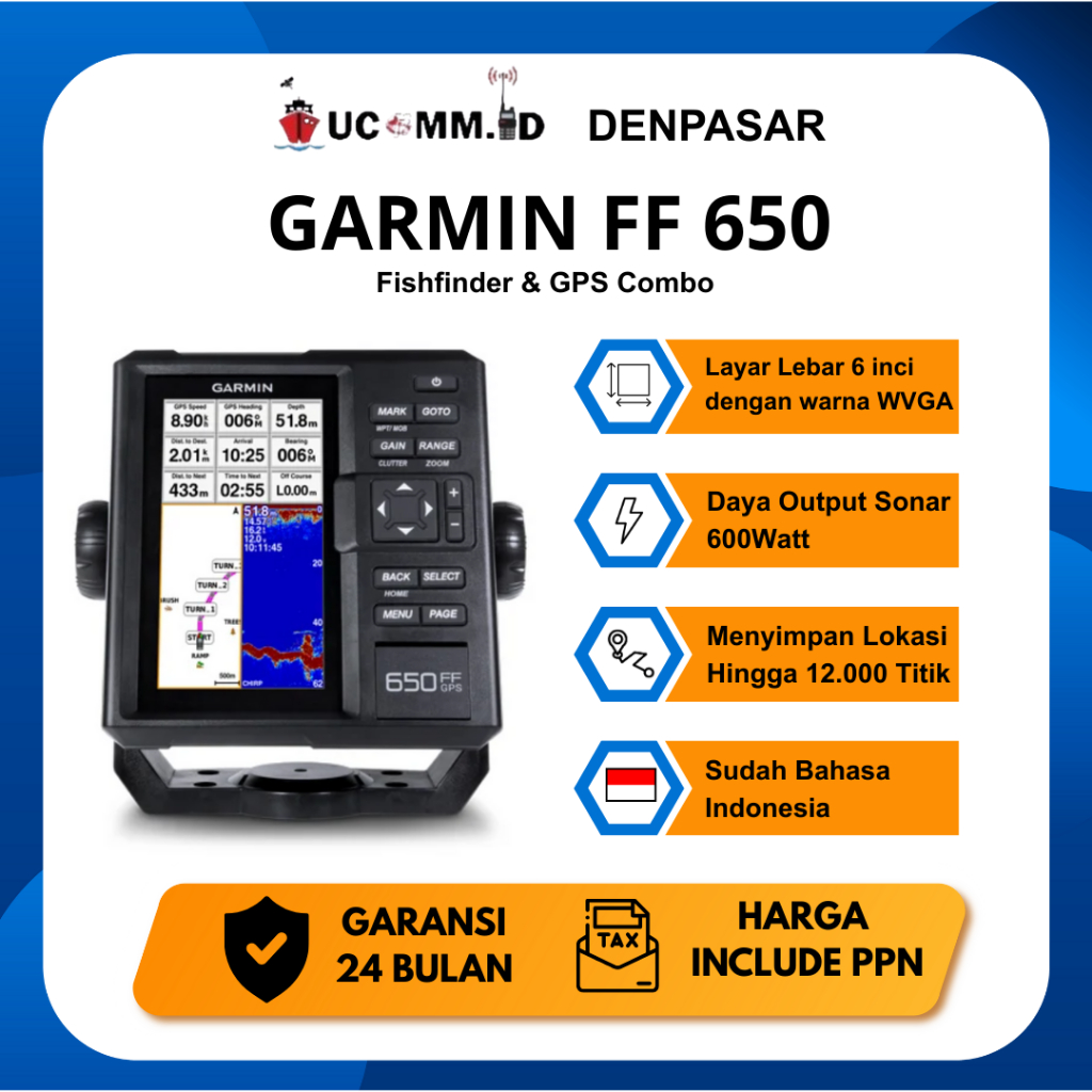 Jual GARMIN FF650 FF 650 Gps APAC Fishfinder Garmin 650 Ff 650 With Gps ...
