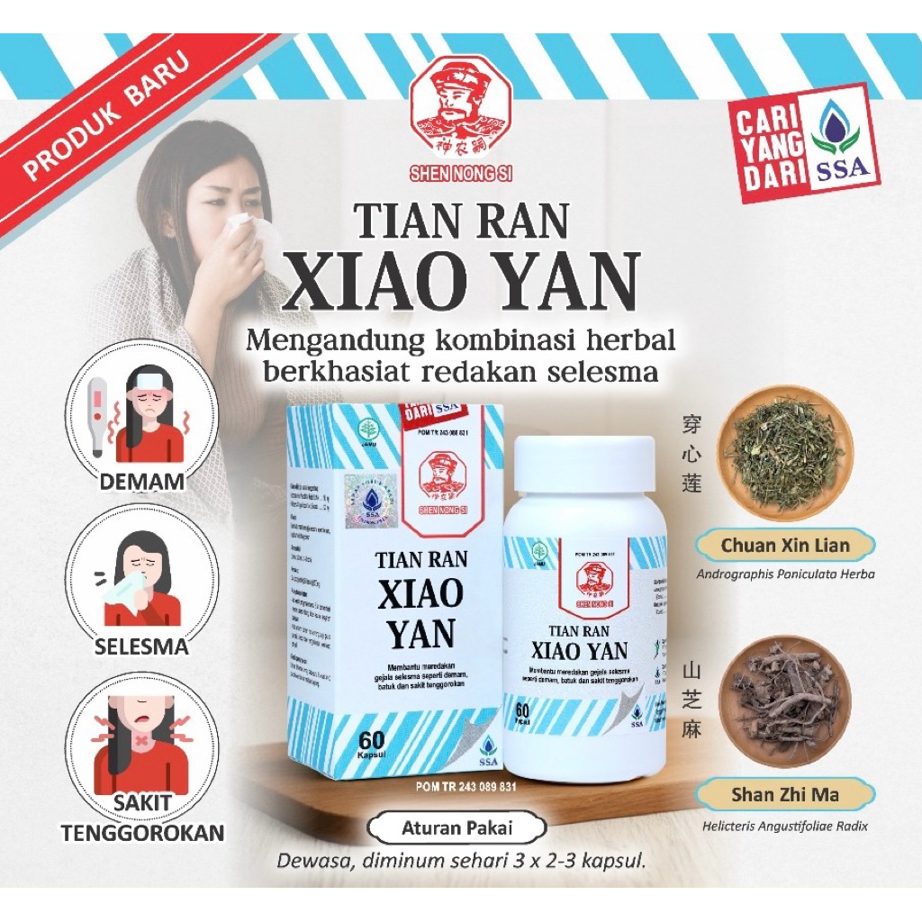 Jual Shen Nong Shi Tian Ran Xiao Yan 60's Kombinasi Herbal Meredahkan ...