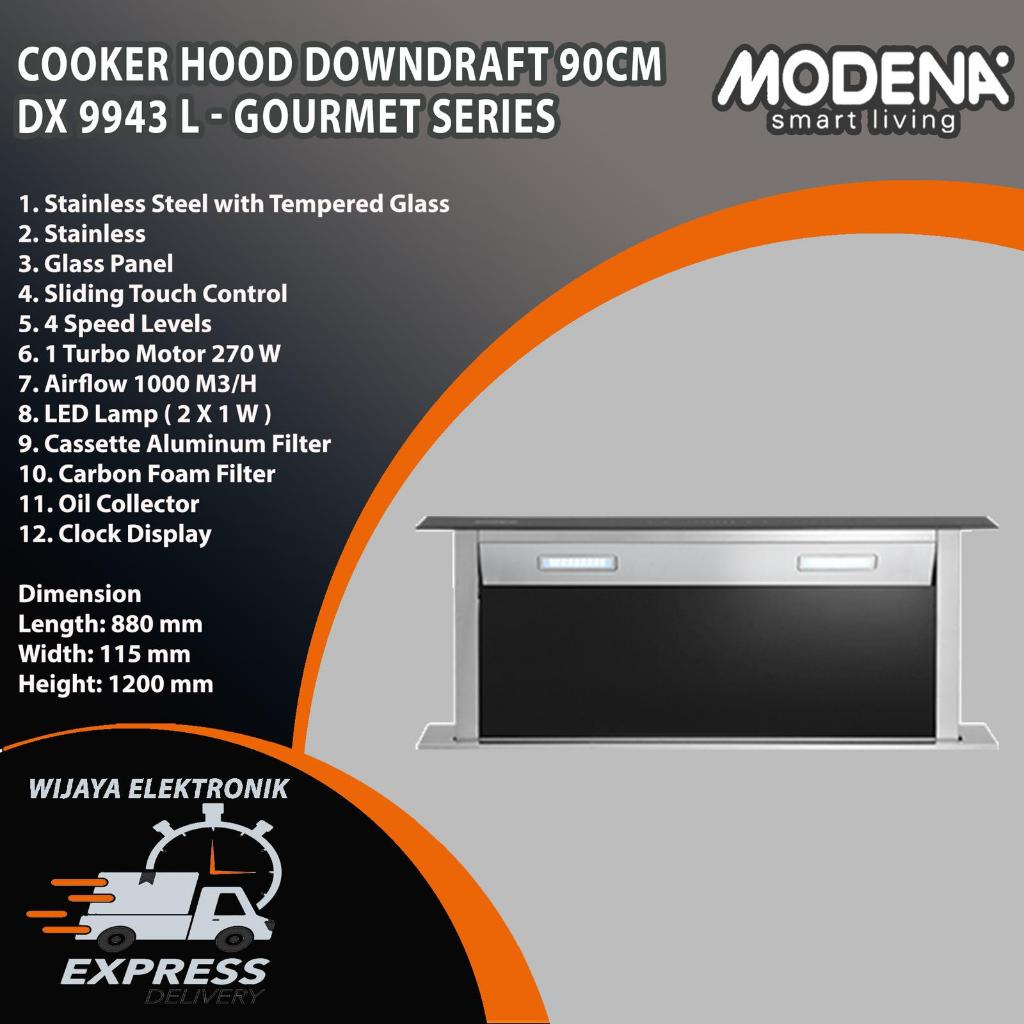 Jual Modena DX9943 - Modena Downdraft Hood 90cm Gourmet Series DX9943L ...