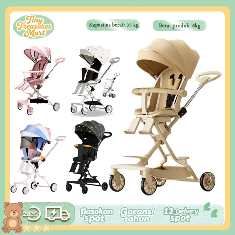 Jual Tiny Treasures Mart Baby Stroller Kereta dorong lipat dua arah ...