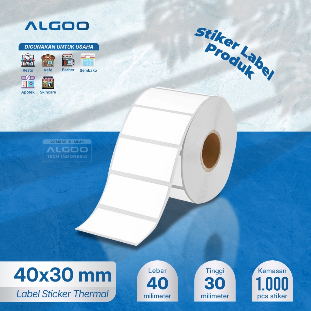 Jual ALGOO 40x30 Label Thermal Barcode | Shopee Indonesia