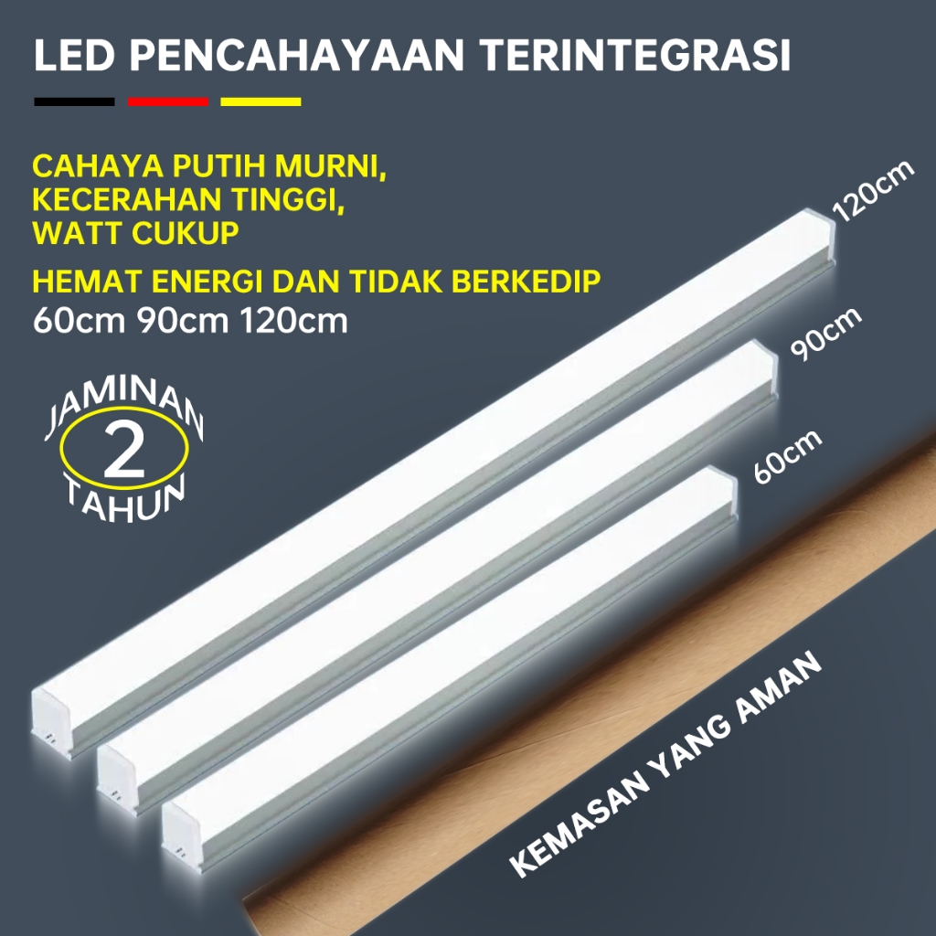 Jual Lampu Tabung LED T5 9W 16W 20W 60 - 120cm Garansi Pipa ringan ...