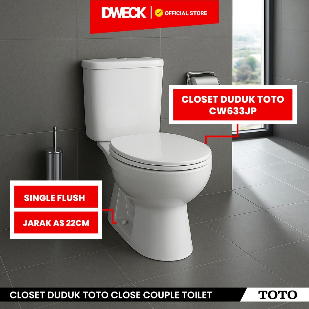 Jual Closet Duduk TOTO CW633JP Close Coupled Soft Closing Original ...