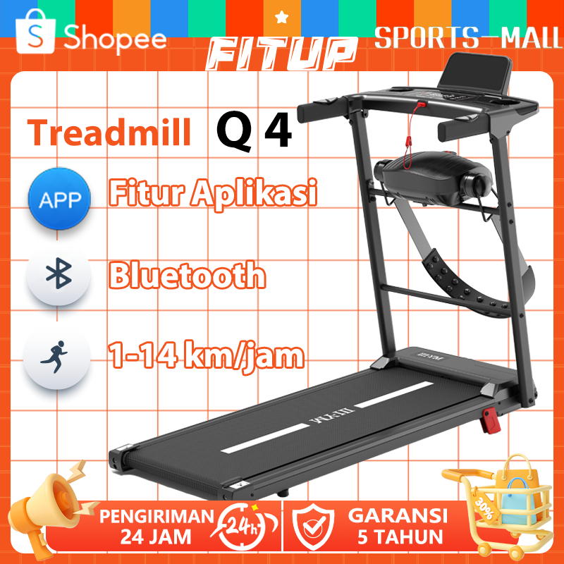 Jual Fitup Treadmill elektrik Q4 1-16KM Treadmill Portable Treadmill ...