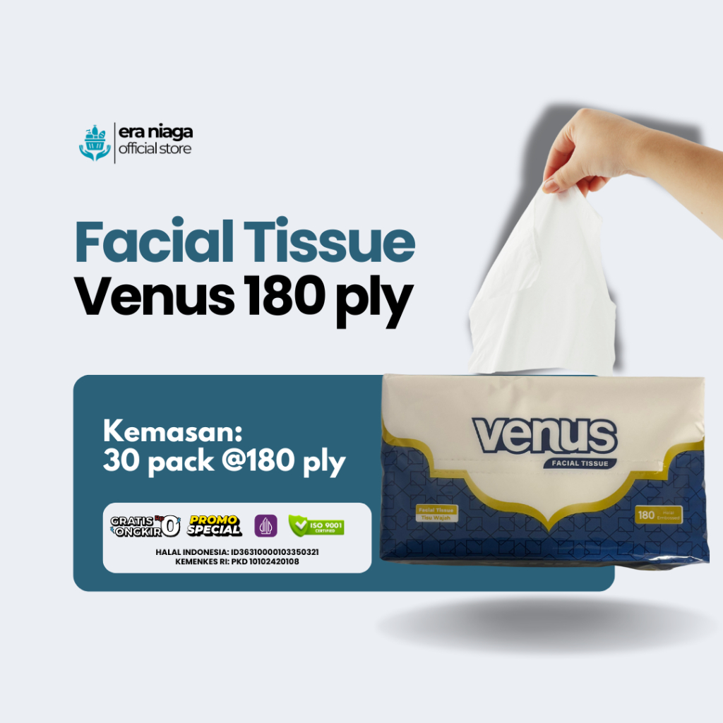 Jual VENUS Facial Tissue / Tisu Wajah 180 ply Paket Kemasan Hemat dan ...