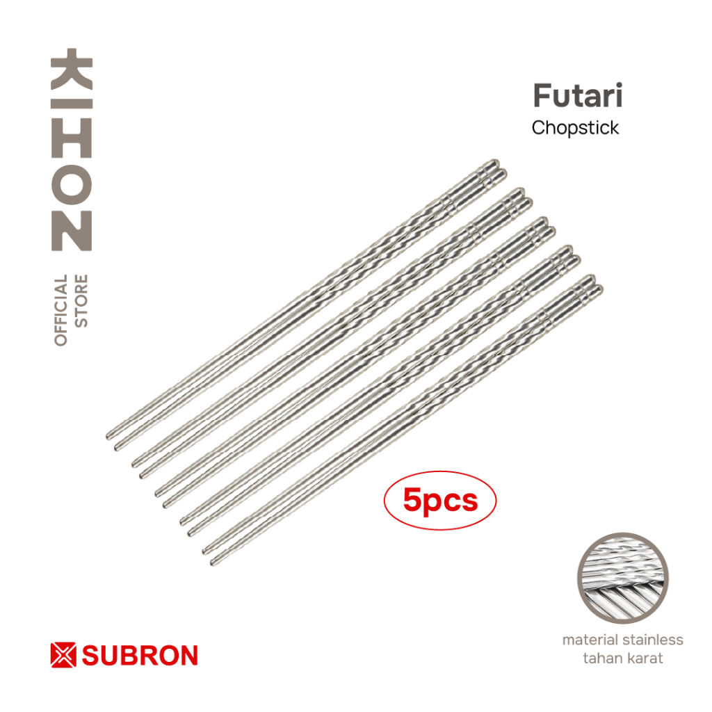 Jual KIHON FUTARI Sumpit Stainless Anti Karat Isi 5 Pasang Genggaman ...