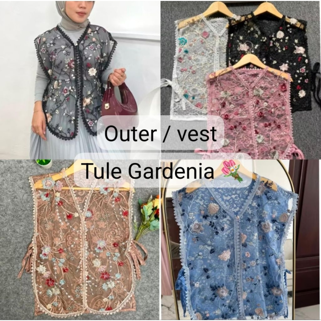 Jual Bdg-Ready Outer Vest Gardenia cardy viral brokat pesta korean tule ...