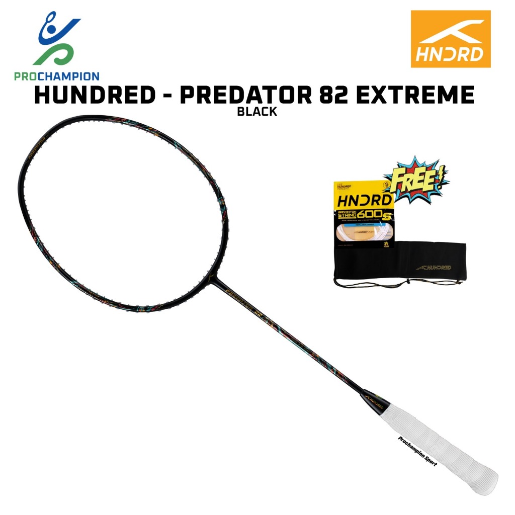 Jual Raket Badminton HUNDRED Predator 82 Extreme Black | Shopee Indonesia